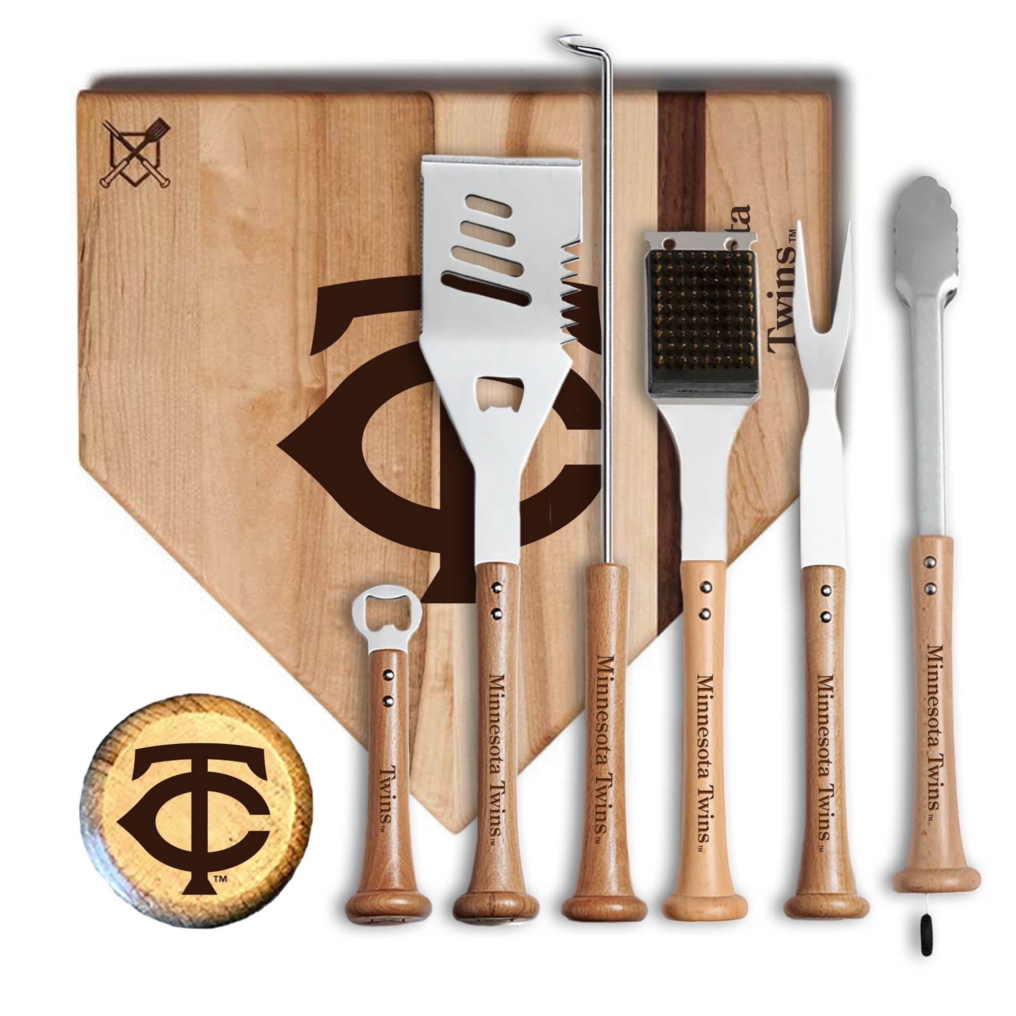 Baseball BBQ Minnesota Twins MVP 17- Cutting Board & 6-Piece BBQ Tools ...