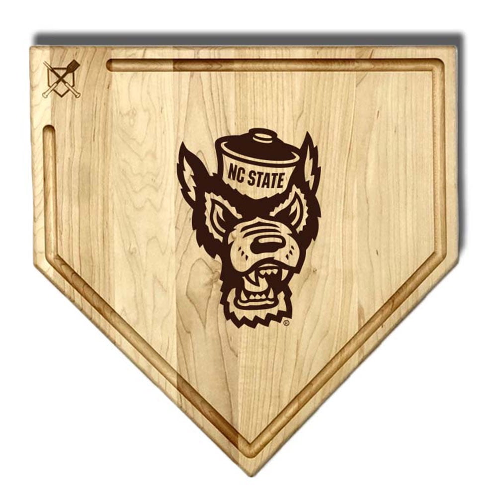 Baseball BBQ NC State Wolfpack 17'' x 17'' Home Plate Cutting Board ...