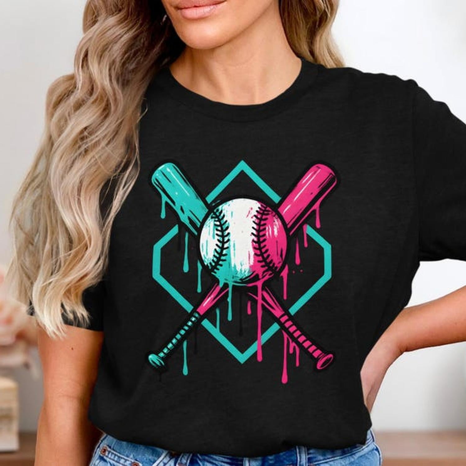 Baseball Ba DR1ipping T-S1Hirt, Colorful Baseball Fan S1Hirt, Unique ...