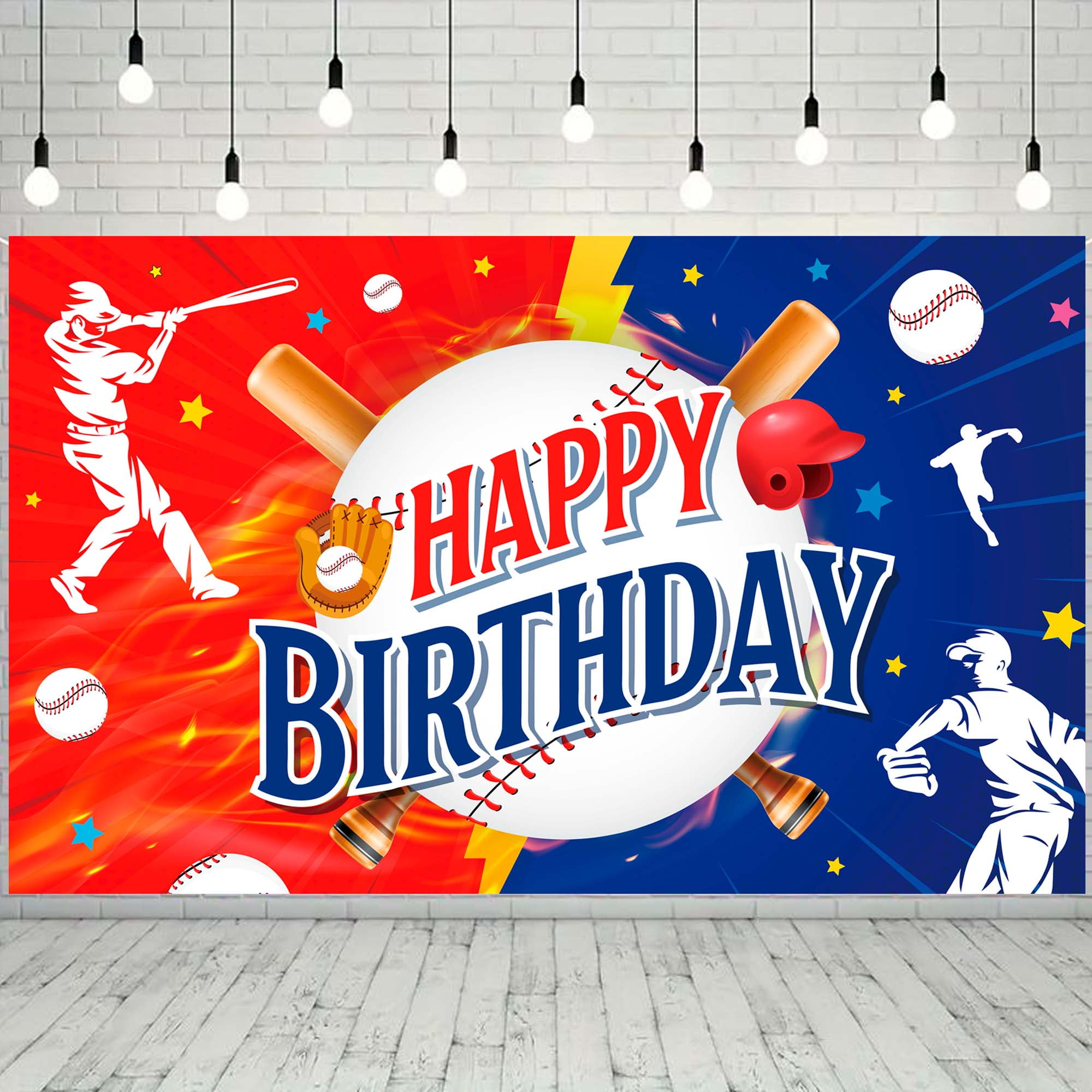 Baseball Backdrop for Birthday Party, Baseball Birthday Backdrop ...