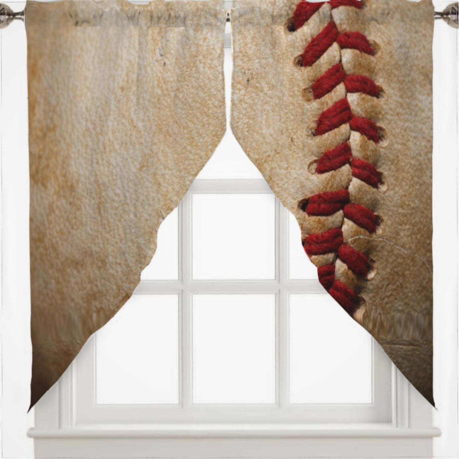 Baseball Background Swag Valances For Windows 2 Pack For Kitchen Living ...