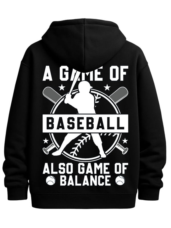 Baseball Balance hoodies & sweatshirt mens machine washable black Cool ...