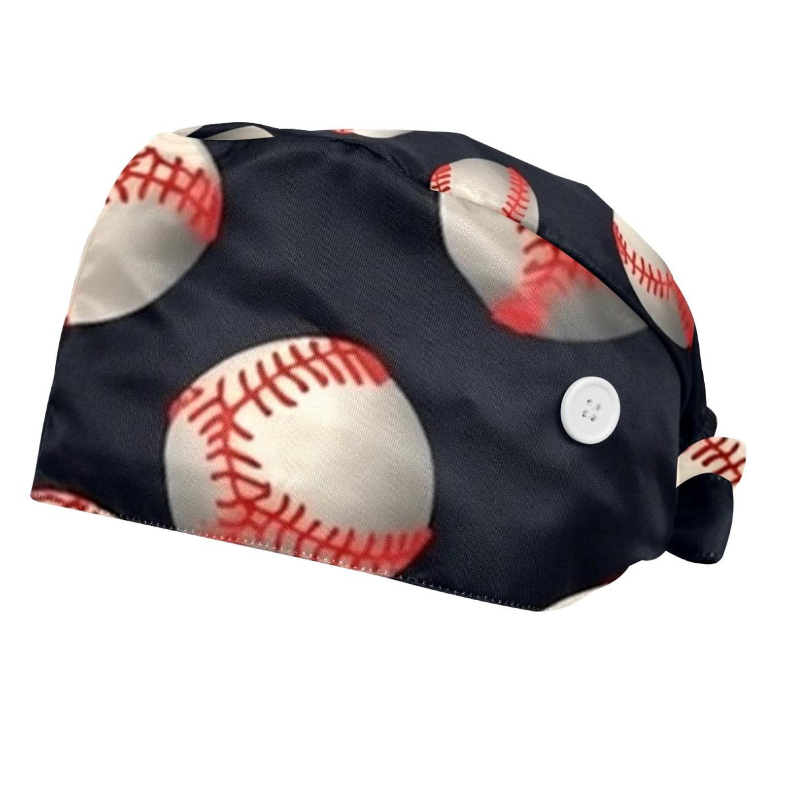Baseball Ball Background Adjustable Women Working Caps with Buttons One ...