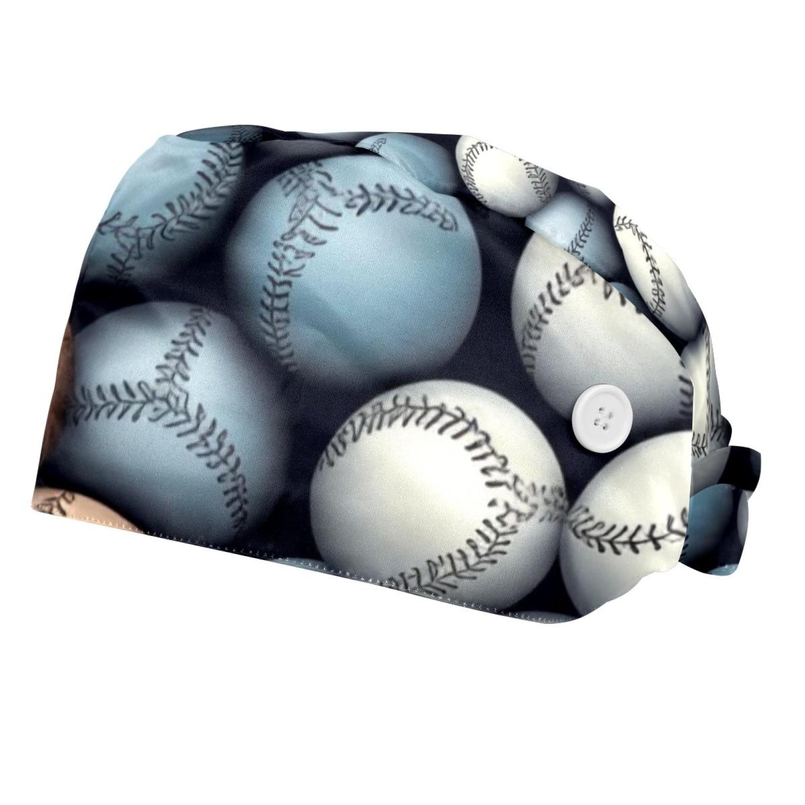 Baseball Ball Background Adjustable Women Working Caps with Buttons One ...