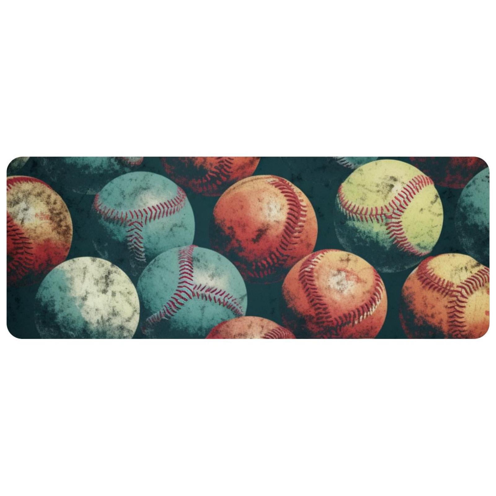 Baseball Ball Background Computer Mouse Pad,Rubber Mouse Mat for Gaming ...