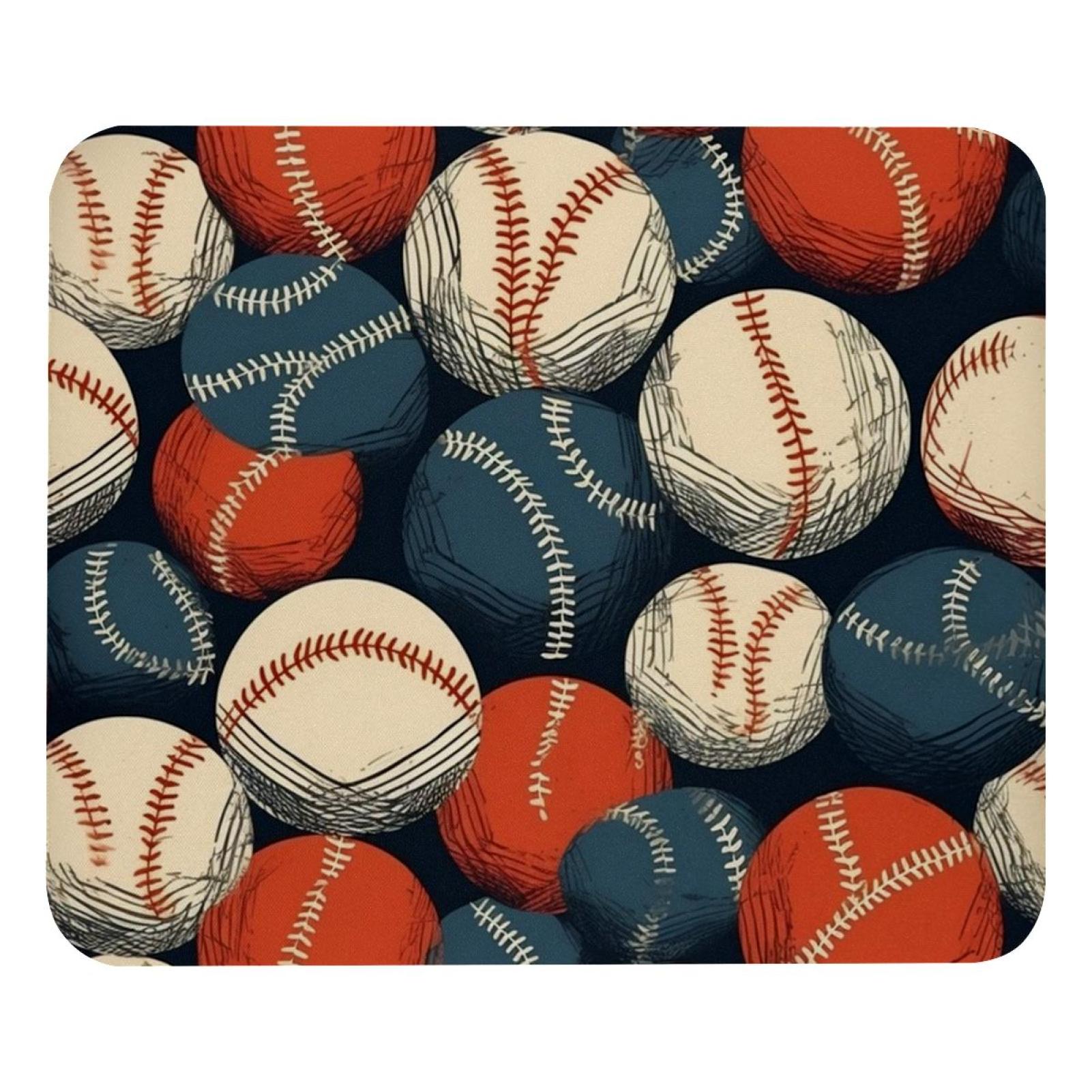 Baseball Ball Background Computer Mouse Pad,Rubber Mouse Mat for Gaming, Office, Laptop, PC ...