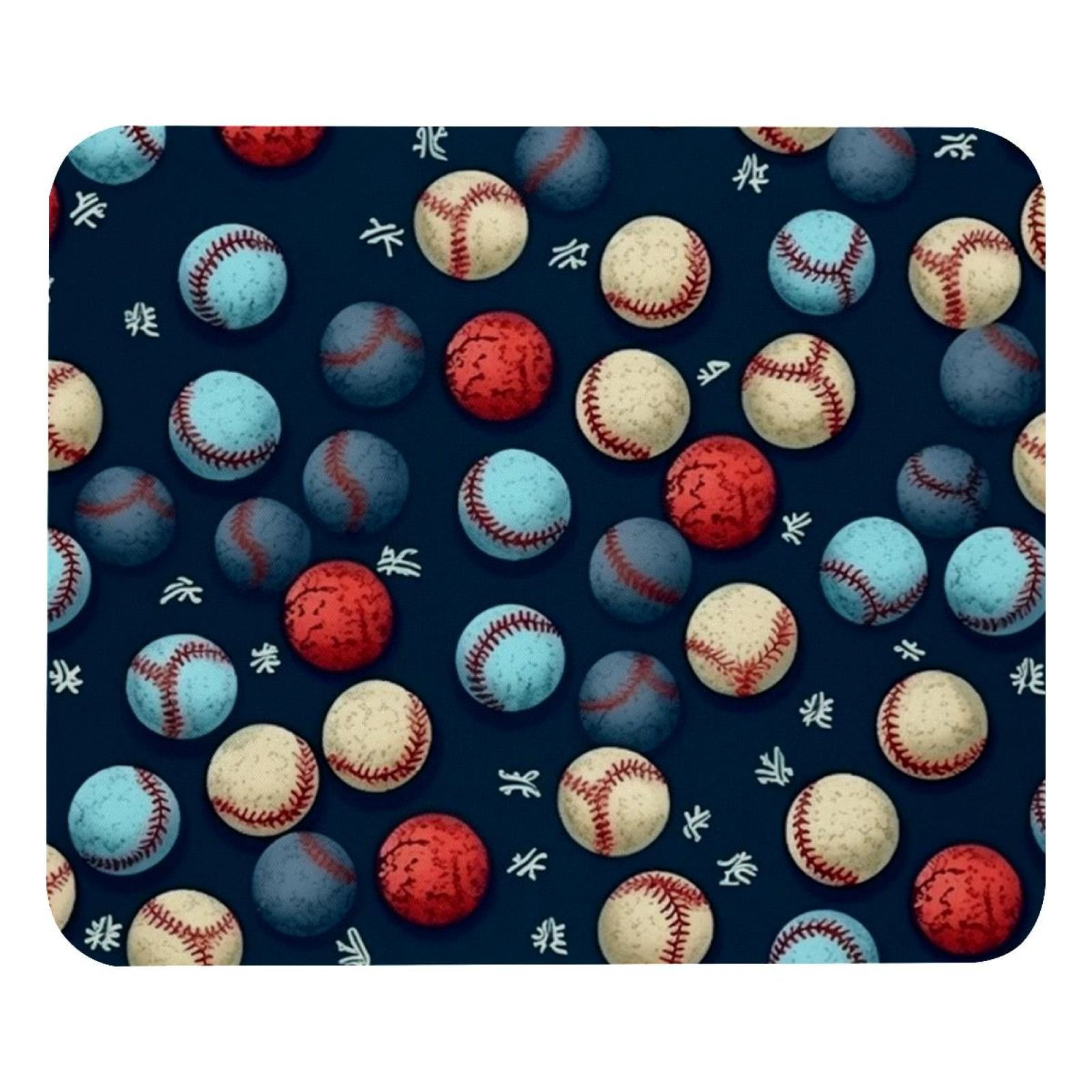 Baseball Ball Background Computer Mouse Pad,Rubber Mouse Mat for Gaming ...