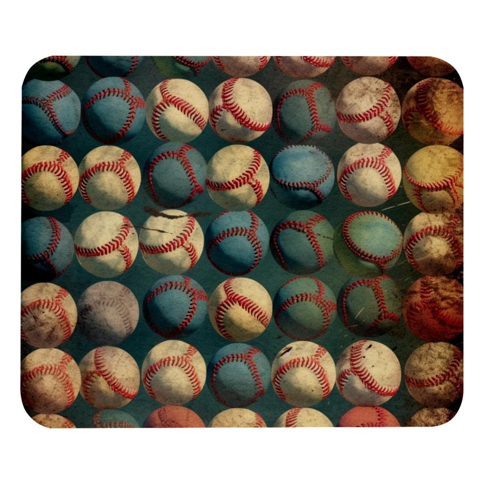 Baseball Ball Background Computer Mouse Pad,Rubber Mouse Mat for Gaming ...