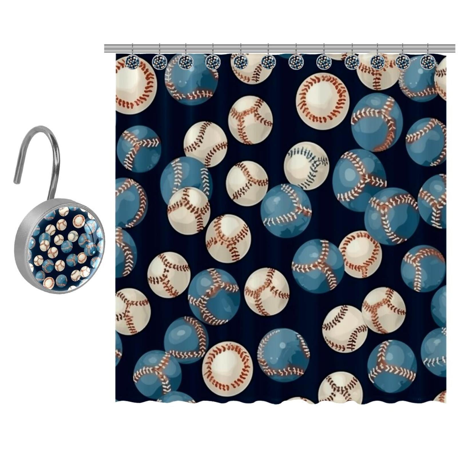 Baseball Ball Background Shower Curtain Set for Bathroom - Walmart.com