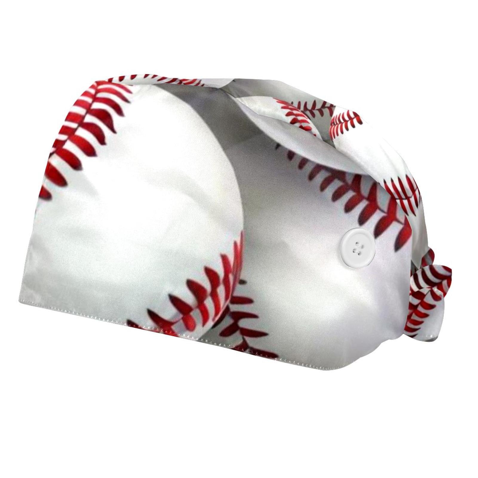 Baseball Ball Background Working Cap with Button, Cotton Working Hat ...
