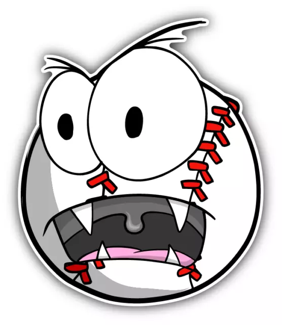 Baseball Ball Crazy Insane Sport Car Sticker Phone Decal Water Bottle ...