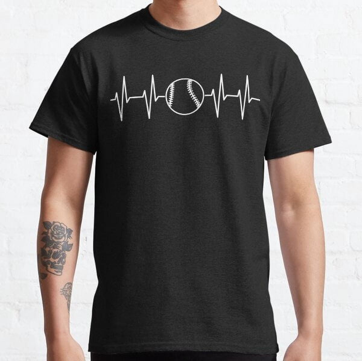 Baseball Ball Heartbeat Love Baseball Players And Fans Classic T-shirt ...