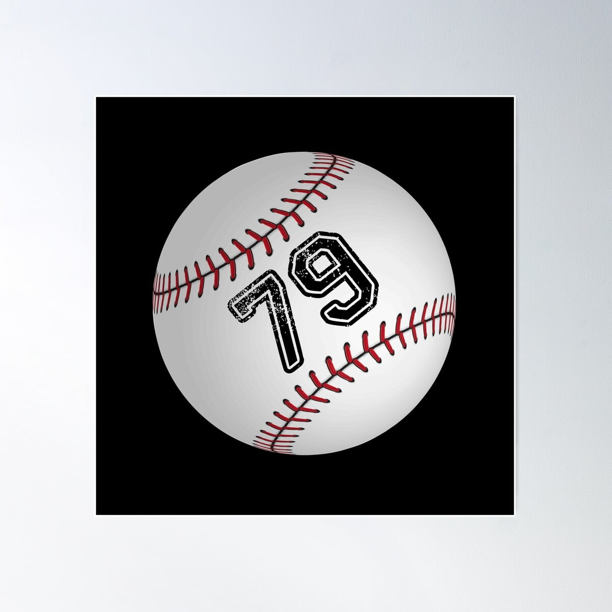 Baseball Ball Number 79, Seventy Nine Poster Wall Art, Modern Wall ...
