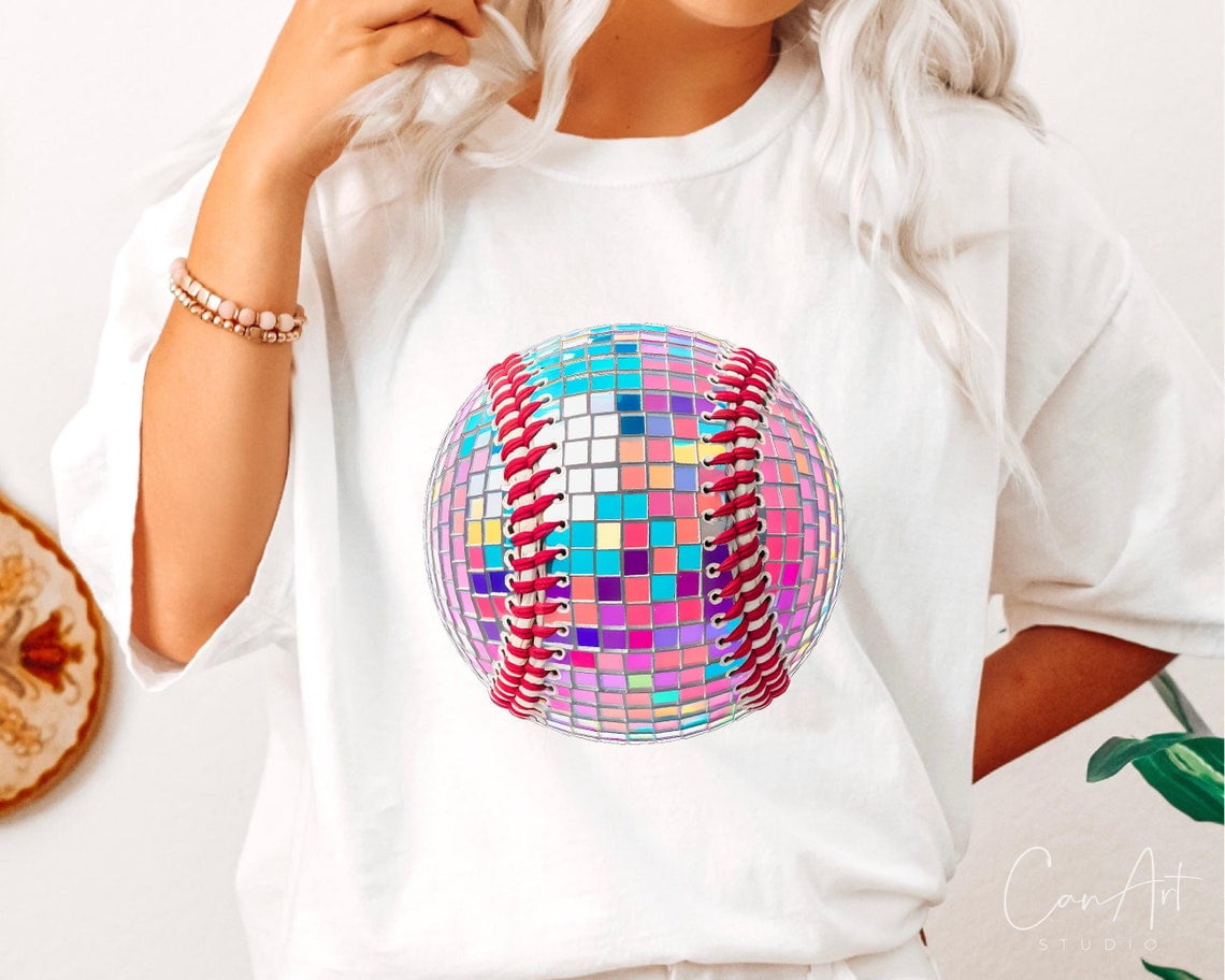 Baseball Ball Png, Retro Disco Ball Png, Sublimation Designs, Baseball ...