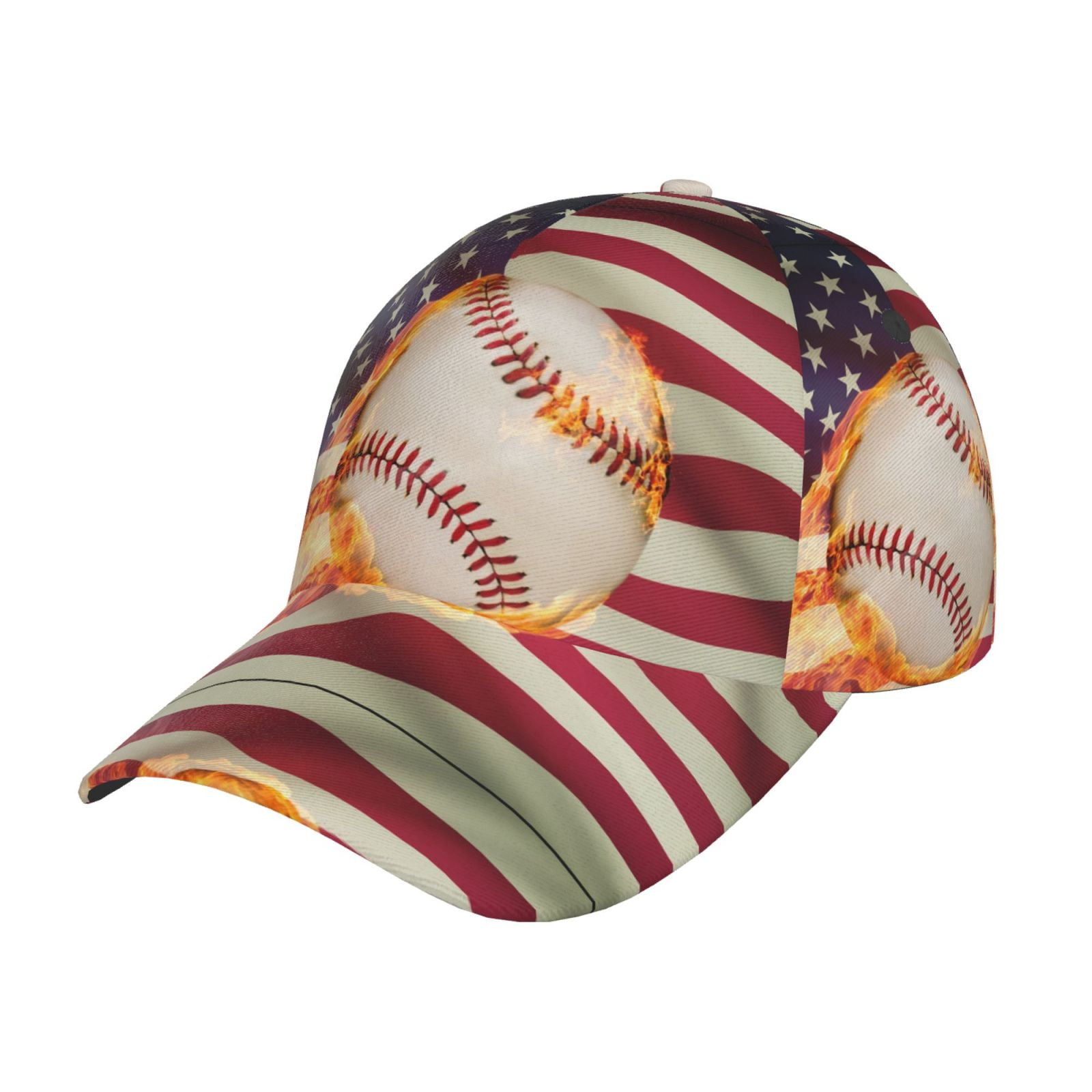 Baseball Ball With Flag Baseball Caps - Adjustable Golf Dad Hat for Men ...