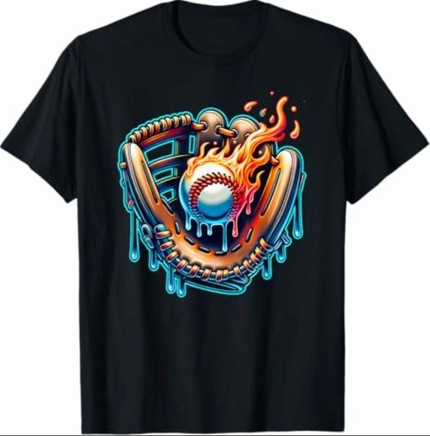 Baseball Baseball Glove Drip Ice Cream Drip Sport Lover Unisex T-Shirt ...