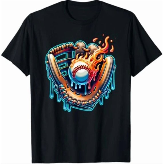 Baseball Baseball Glove Drip Ice Cream Drip Sport Lover Unisex T-Shirt ...