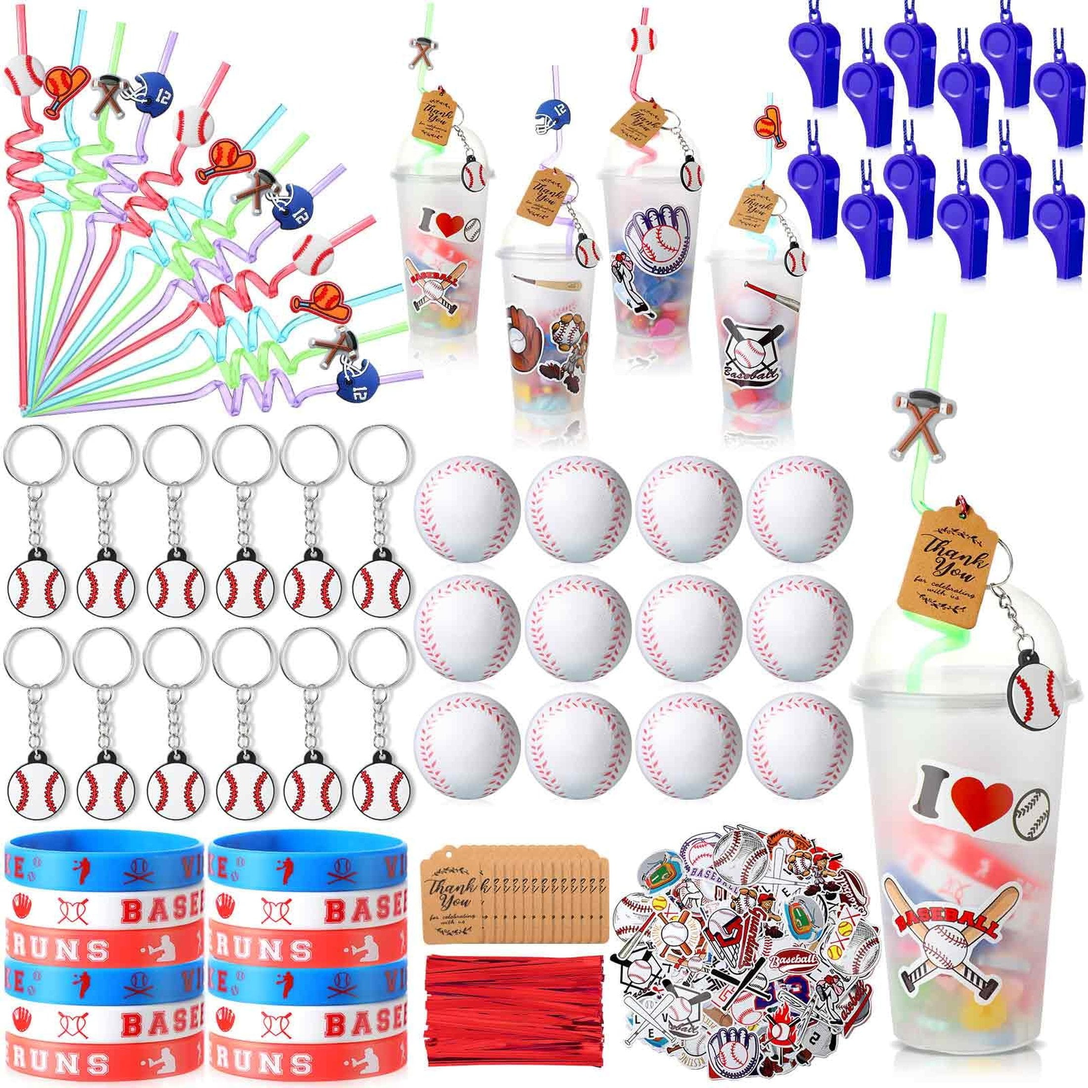 Baseball Bash Pack - 184 Pcs Baseball Party Favors Set with Cup, Straw ...