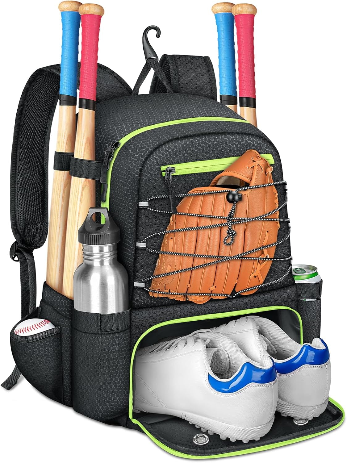 Baseball Bat Bag for 4 Bats with Ball Pocket, Lightweight Youth ...