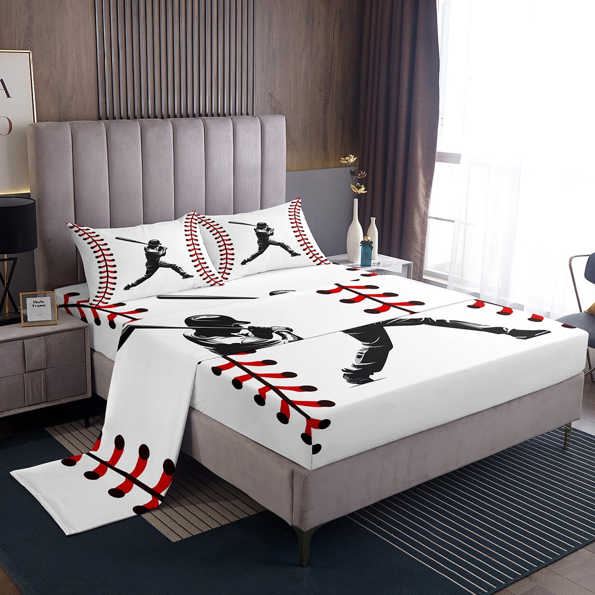 Baseball Bat Bed Sheets Set Softball Sheets,European Sports Ball Sheet ...
