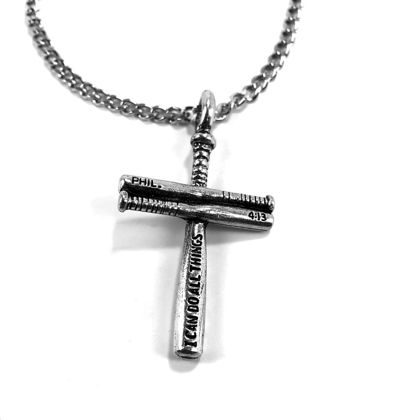 Baseball Bat Cross Small (clubchain) Antique Silver Finish Lead Free ...