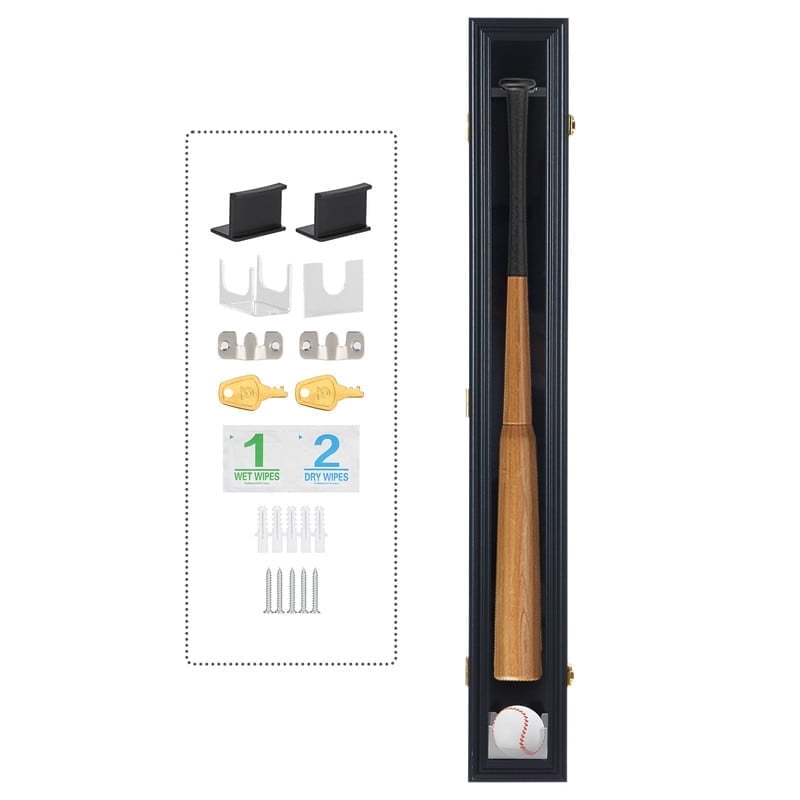 Baseball Bat Display Case with UV Protection - Wooden Shadow Box Frame ...