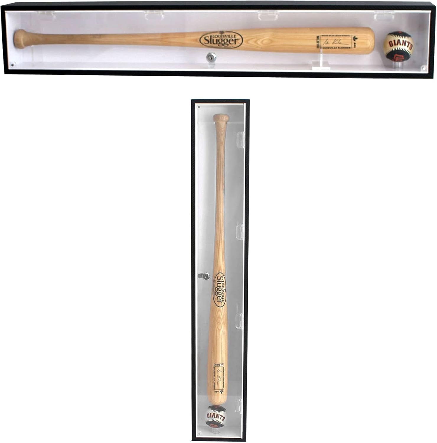 Baseball Bat Display Case Wall Mount Rack Cabinet Holder, w/96% UV ...
