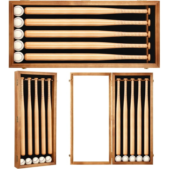Baseball Bat Display Case with Wooden and Protection Acrylic ...