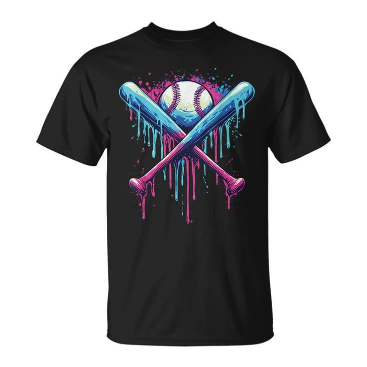 Baseball Bat Drip Graphic T-Shirt – Cool Sports-Inspired Drip Design ...