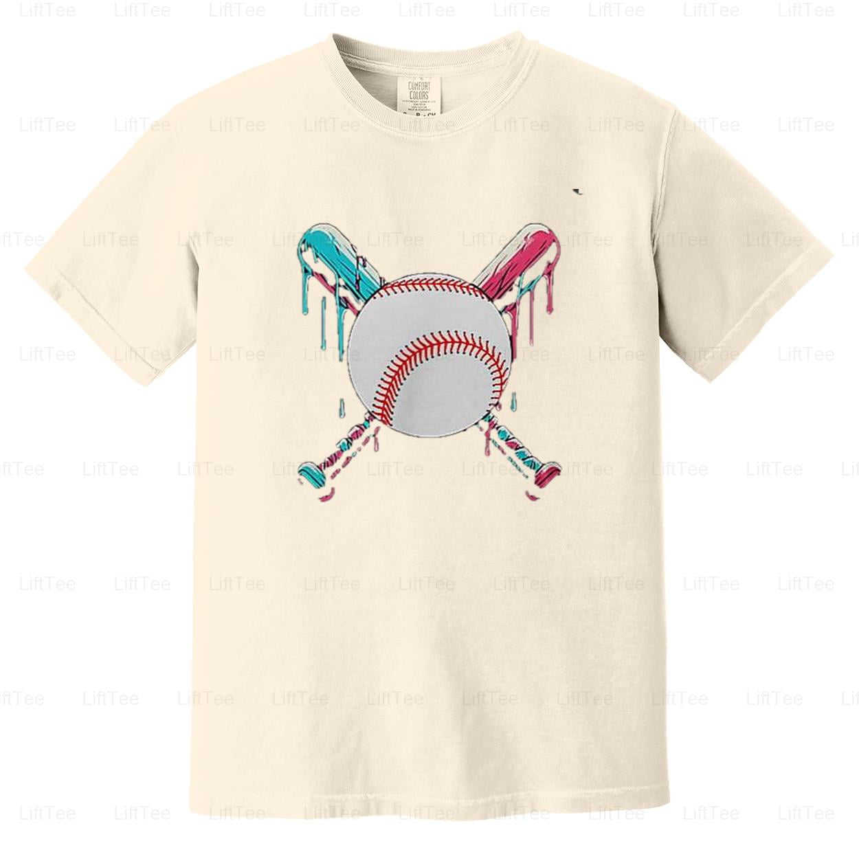 Baseball Bat Drip Melting Ice Cream Drippy Pocket Sports Fan Sweet Fun ...