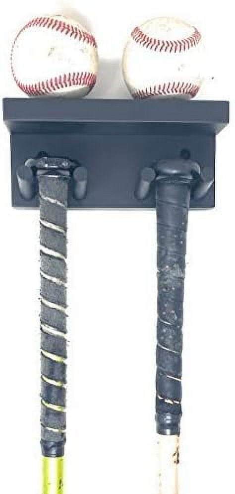 Baseball Bat Rack Display Rack Wall Mount Black 3 Full Size Bats 2 ...