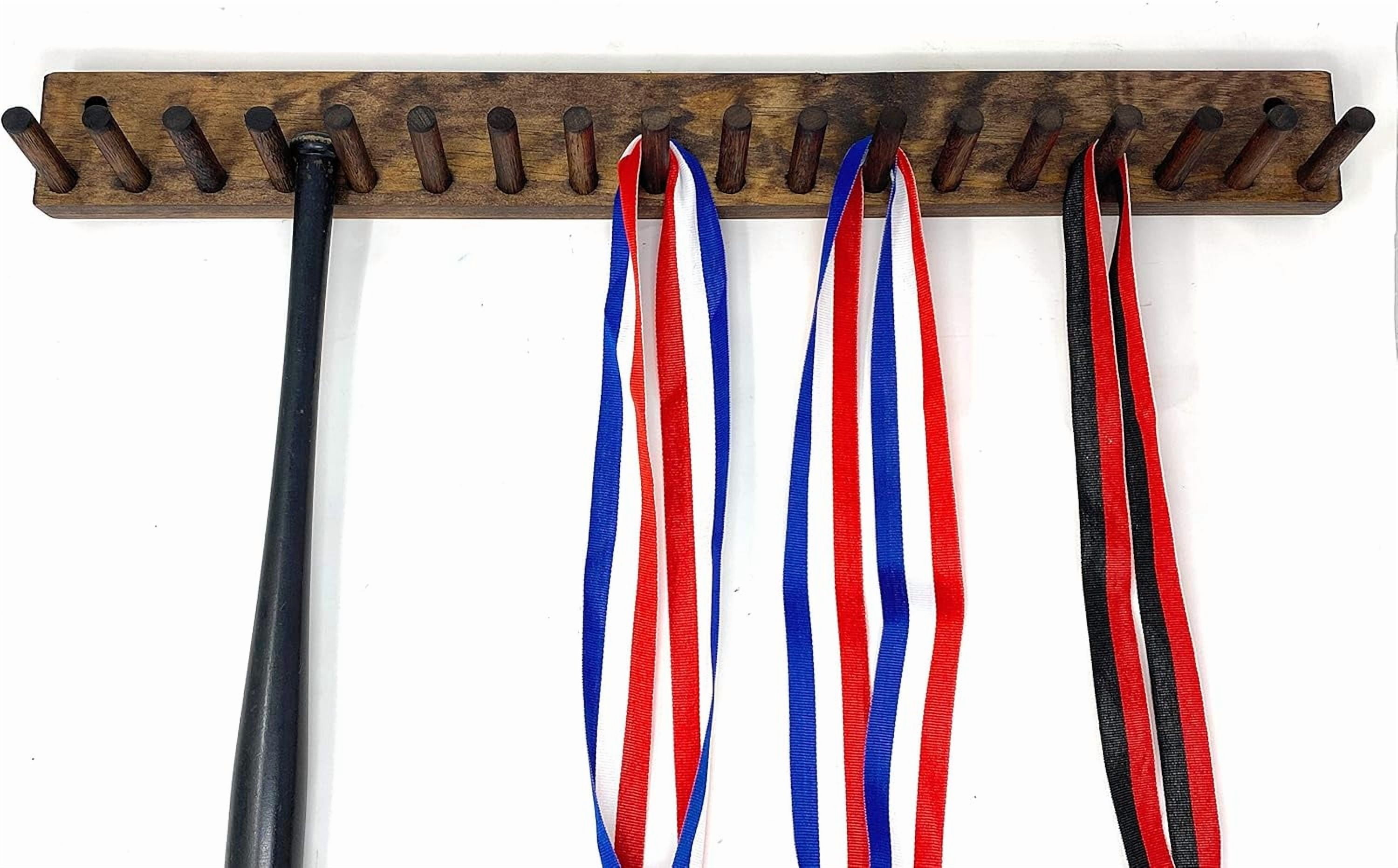 Baseball Bat Rack Wall Mount Holds 17 Mini Bats Awards Metals - Walmart.com