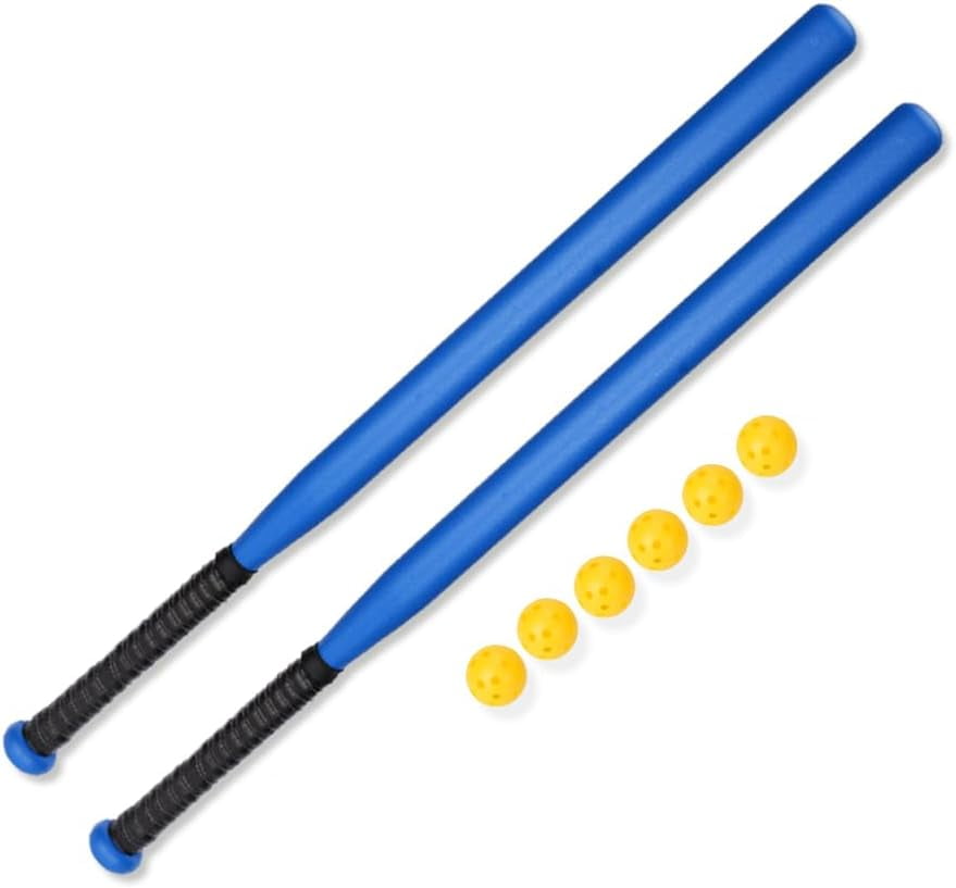 Baseball Bat Set Include 2 Plastic Baseball Bat 32 Inch & 6 Plastic ...