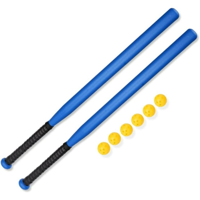 Baseball Bat Set Include 2 Plastic Baseball Bat 32 Inch & 6 Plastic ...