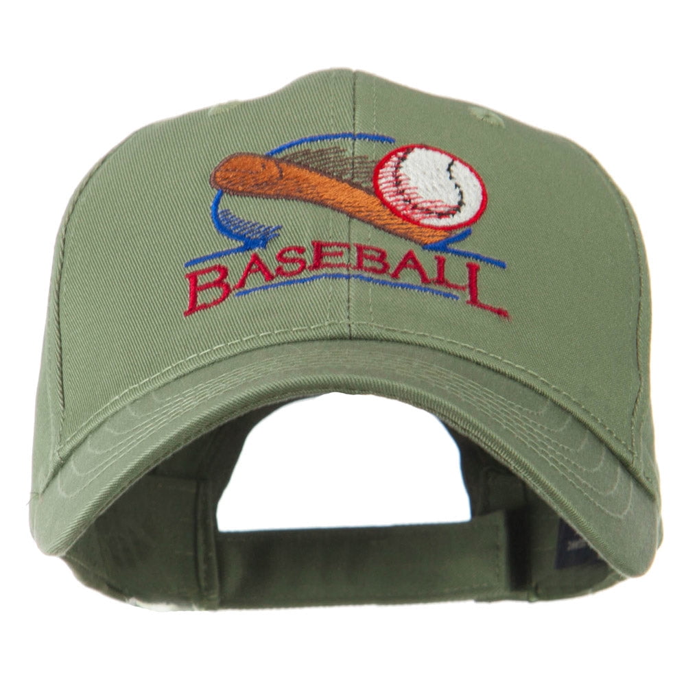 Baseball Bat and Ball Embroidery Cap - Olive OSFM - Walmart.com