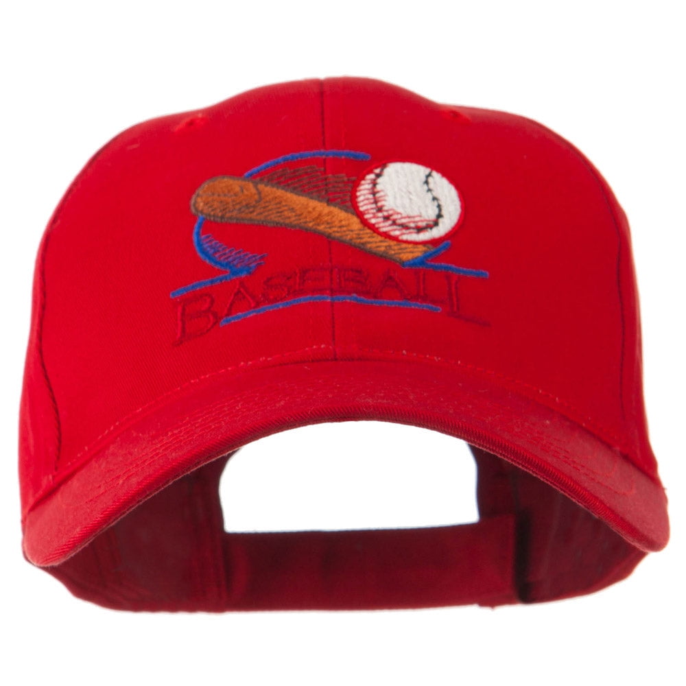 Baseball Bat and Ball Embroidery Cap - Red OSFM - Walmart.com