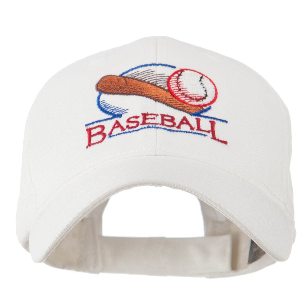 Baseball Bat and Ball Embroidery Cap - White OSFM - Walmart.com