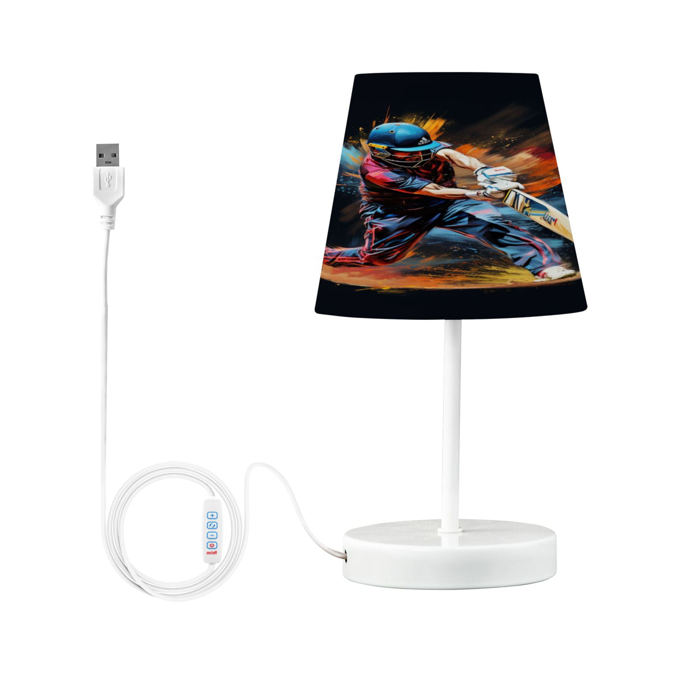 Baseball Batter Desk Lamp LED Table Nightstand Lamps with 3 Color ...