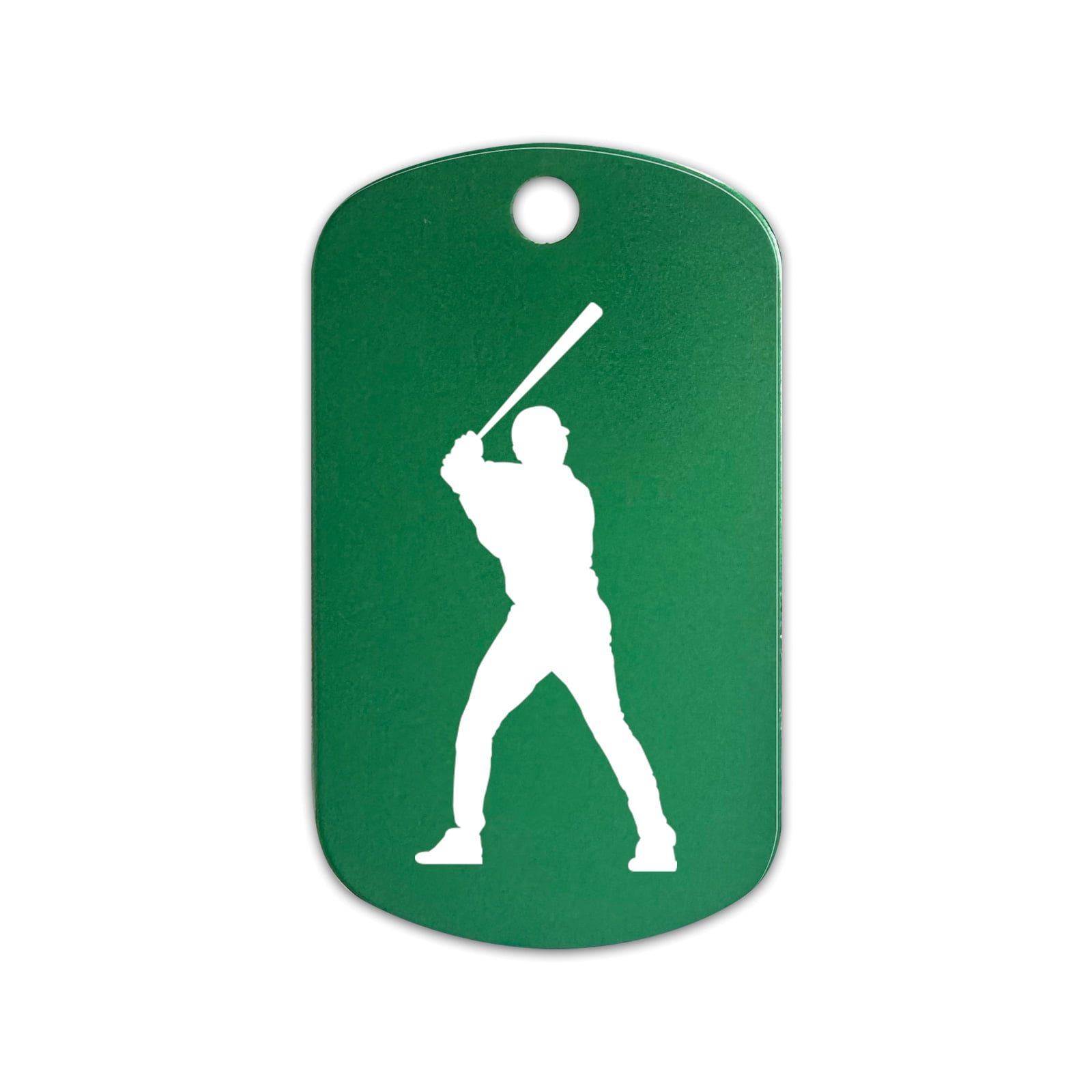 Baseball Batter GI Dog Tag Aluminum Keychain home run yard - Green ...