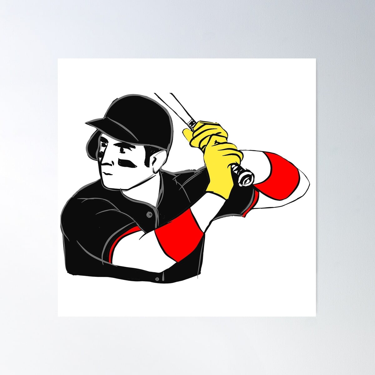 Baseball Batter Poster Wall Art, Modern Wall Decor For Living Room ...