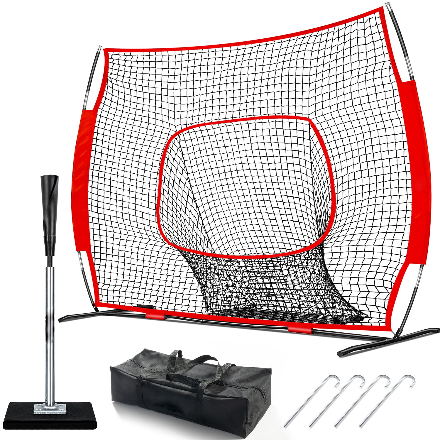 Baseball Batting Tee and 6FT Practice Net Combo for Batting, Hitting ...