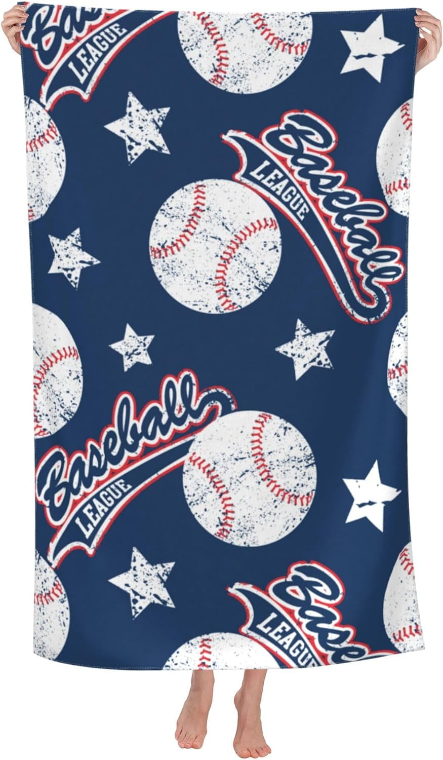 Baseball Beach Towel 32x52in Microfiber Quick Dry Bath Sport Balls Big ...