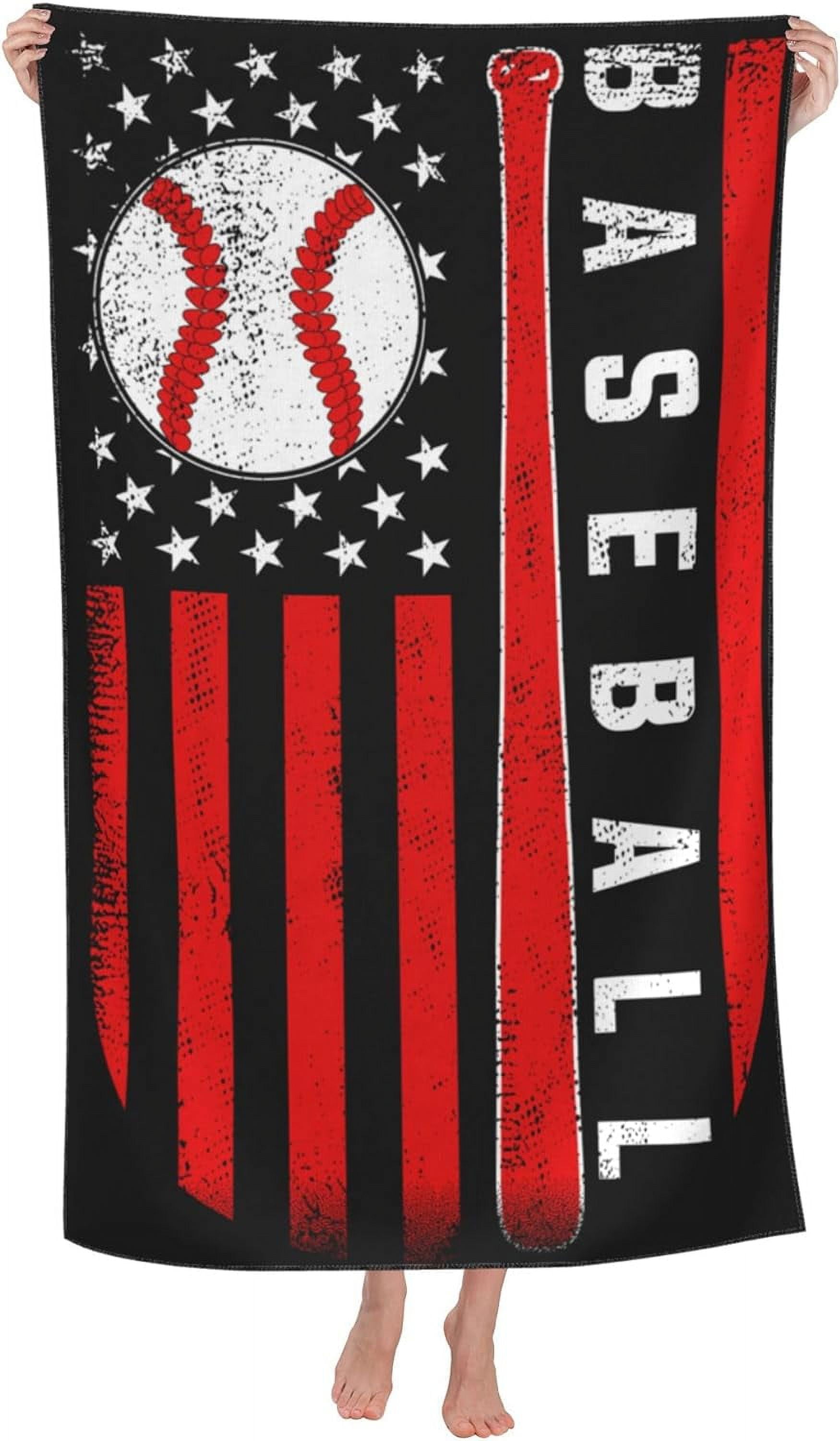 Baseball Beach Towel 32x52in Microfiber Quick Dry Bath Vintage American ...