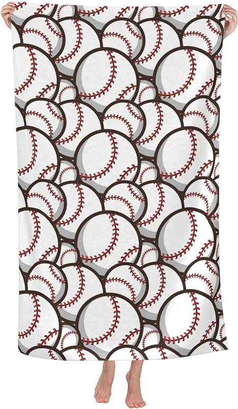 Baseball Beach Towel 32x52in Quick Dry Bath Sport Balls Towels Soft ...