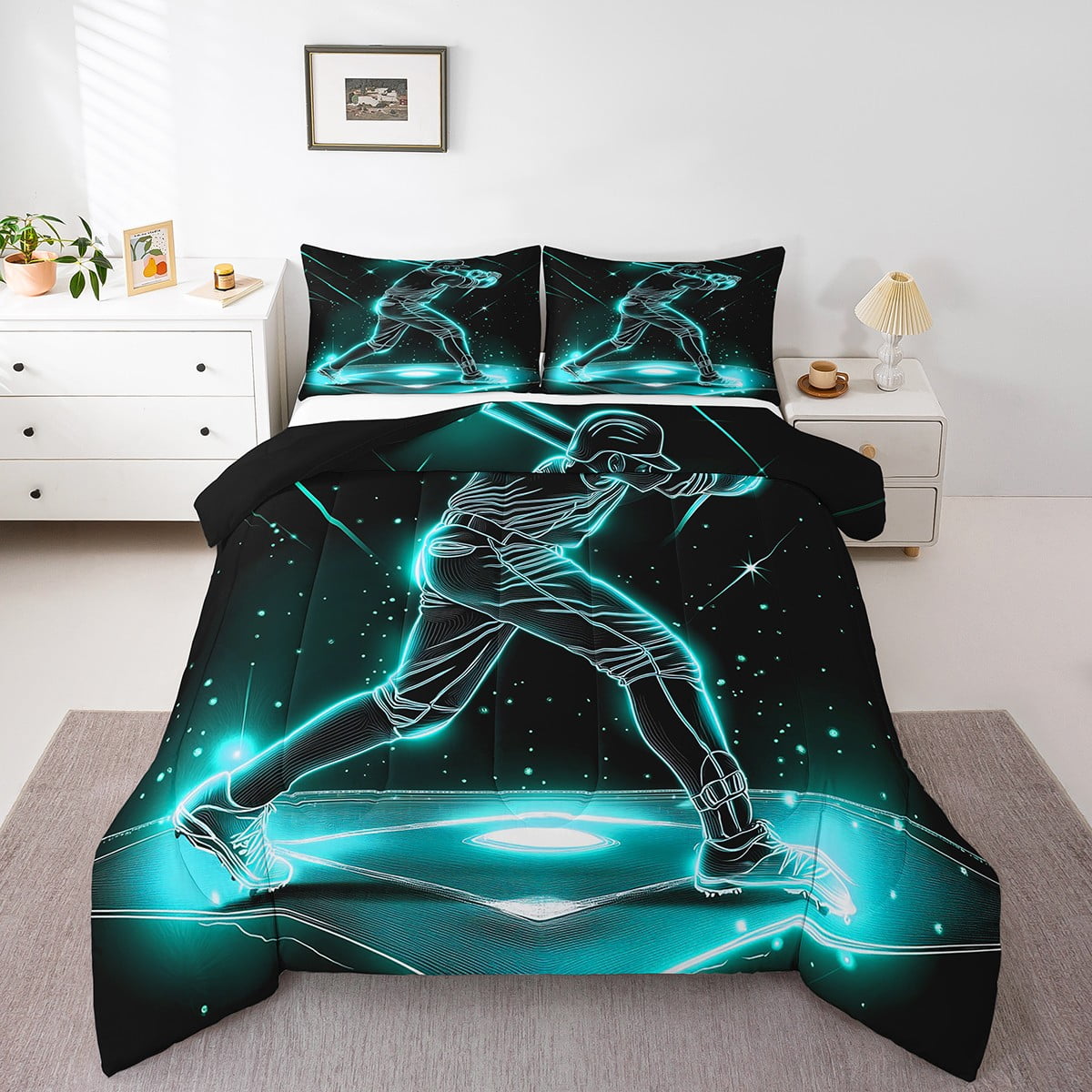 Baseball Bedding 3D Sports Theme Comforter Set,3D Cool Sports Bedding ...