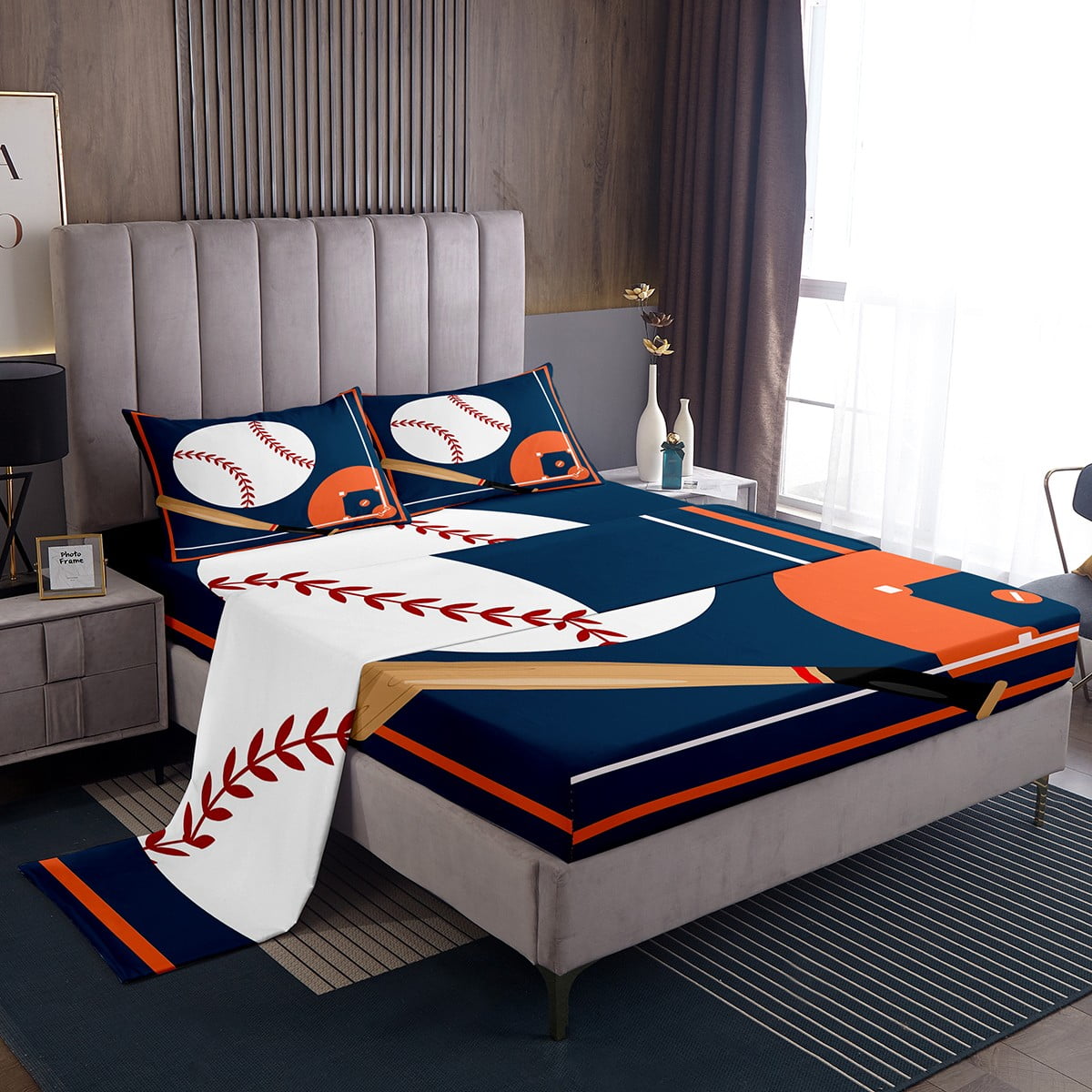 Baseball Bedding Set Full Size Baseball Bed Sheets Set Teens,Sports ...