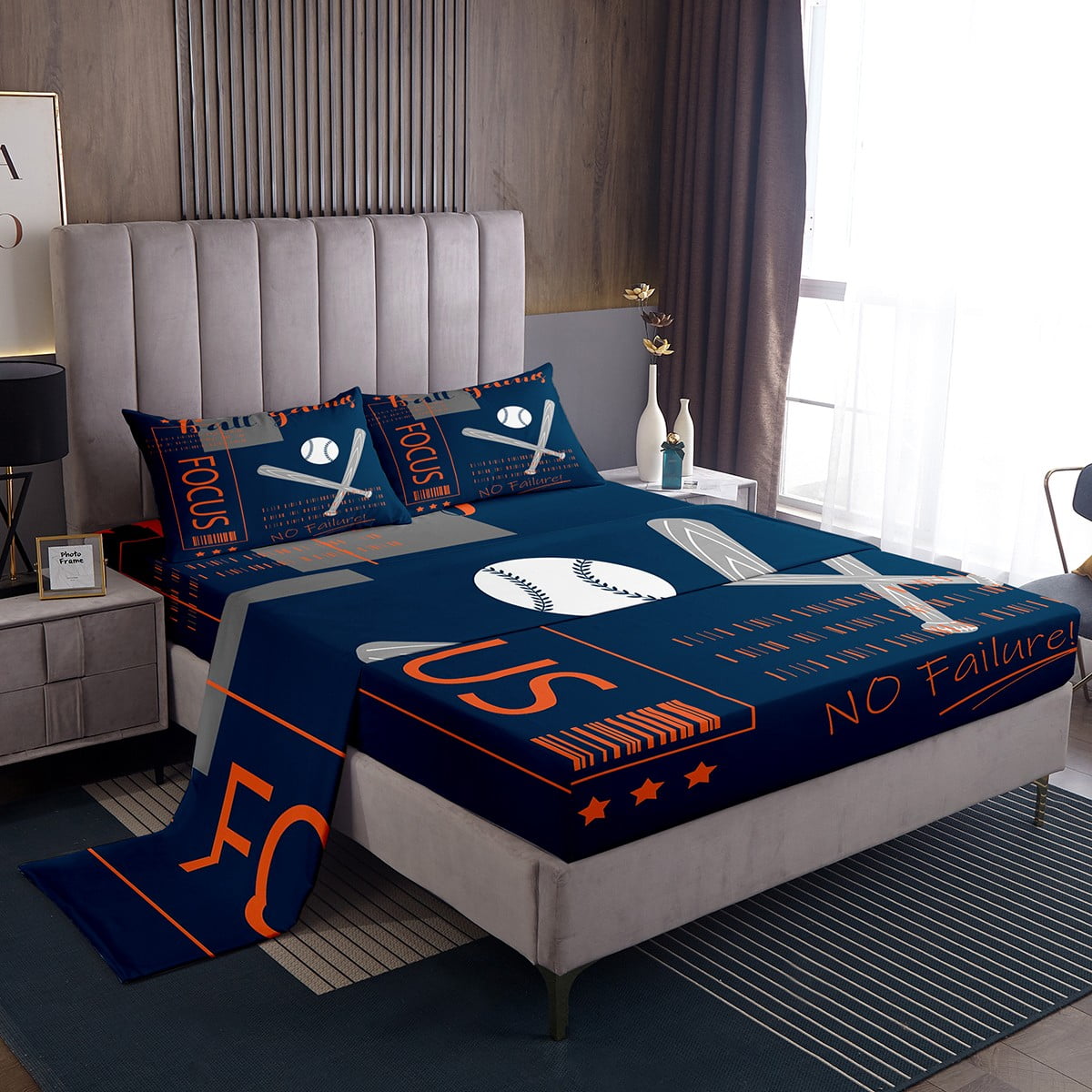 Baseball Bedding Set Full Size Baseball Sports Bed Sheets Set Teens ...