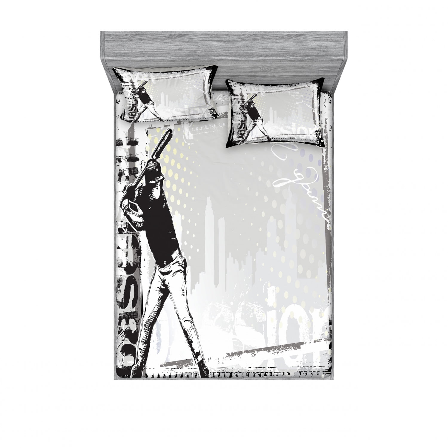 Baseball Bedding Set with Sheet & Covers, Hitter in Field Graphic ...