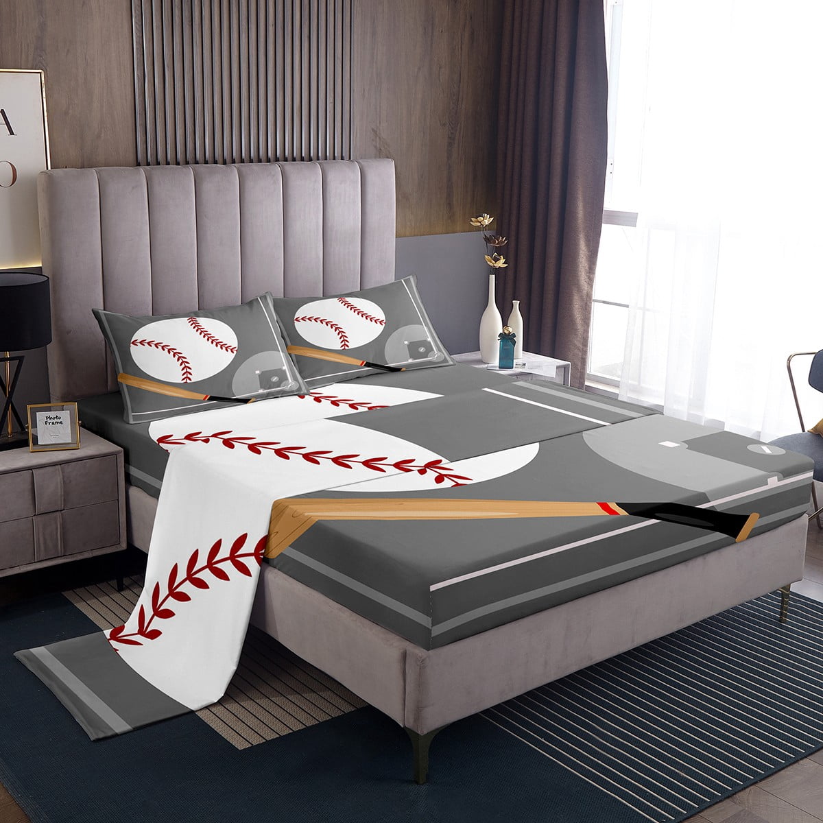 Baseball Bedding Set Twin Size Baseball Bed Sheets Set Teens,Sports ...