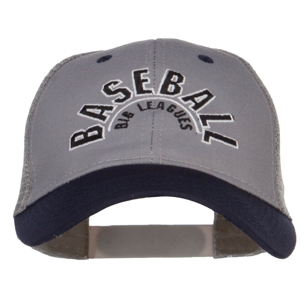 Baseball Big League Embroidered Trucker Cap - Navy Grey OSFM - Walmart.com